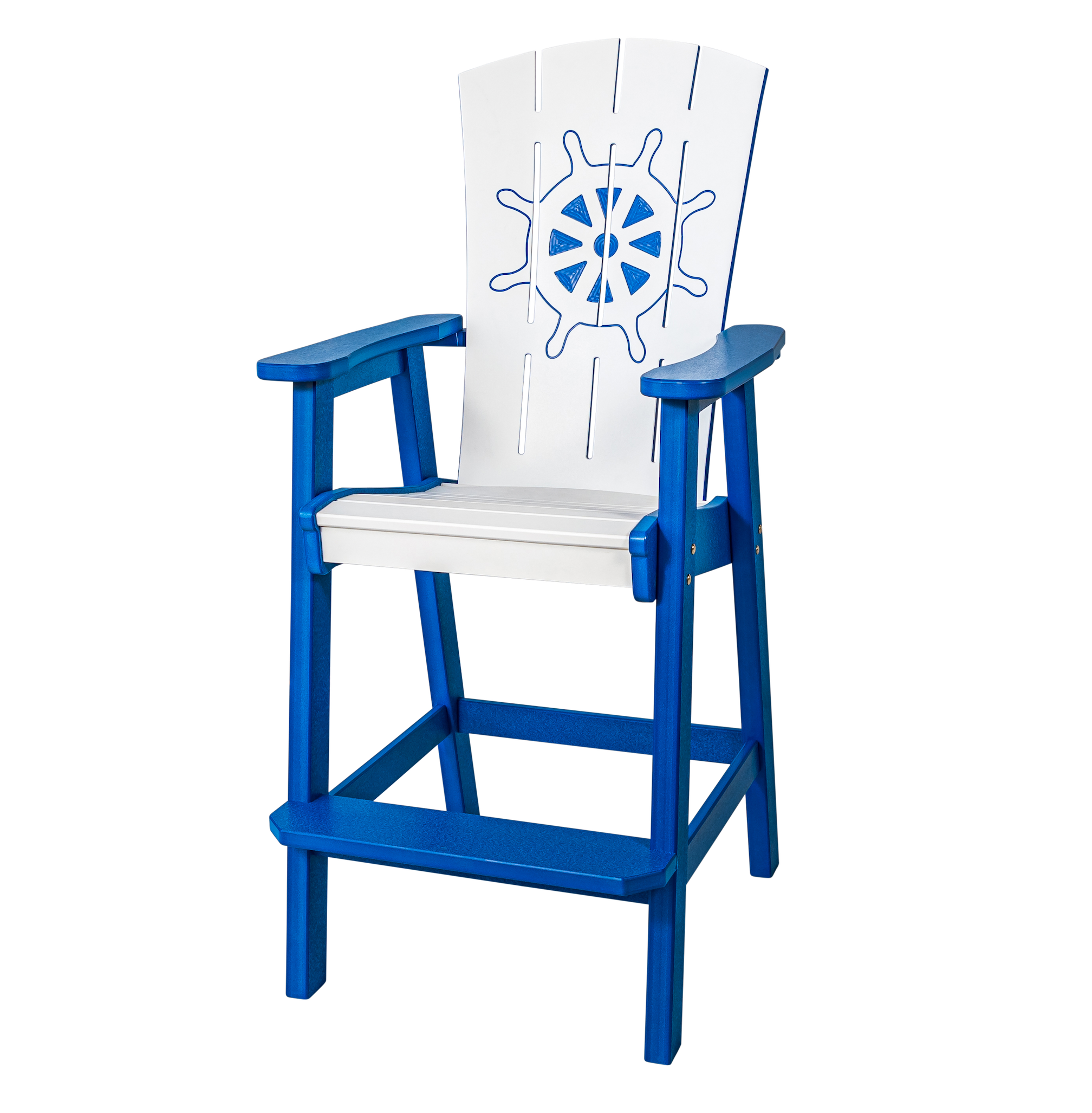 Beaver Dam Outdoor Bayside Ships Wheel Design Bar Chair – Rocking Furniture