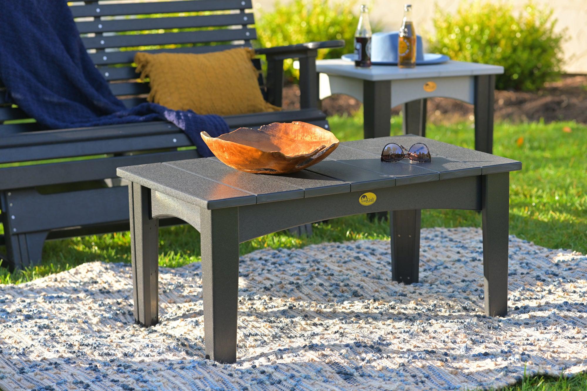 LuxCraft Outdoor Recycled Plastic Island Coffee Table – Rocking Furniture