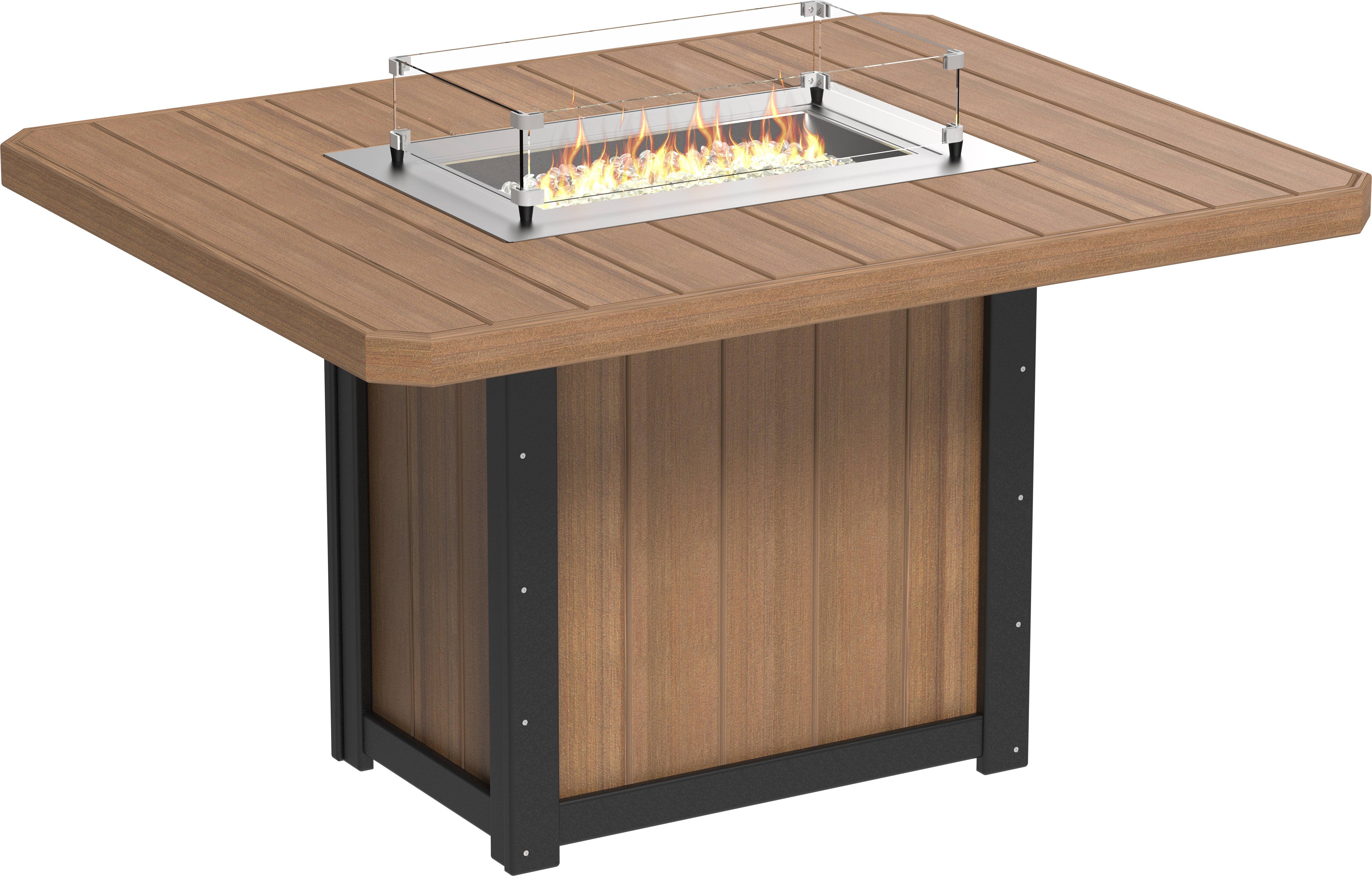 Lumin 62" Counter Height Fire Table | Poly Retangular Fire Table ...