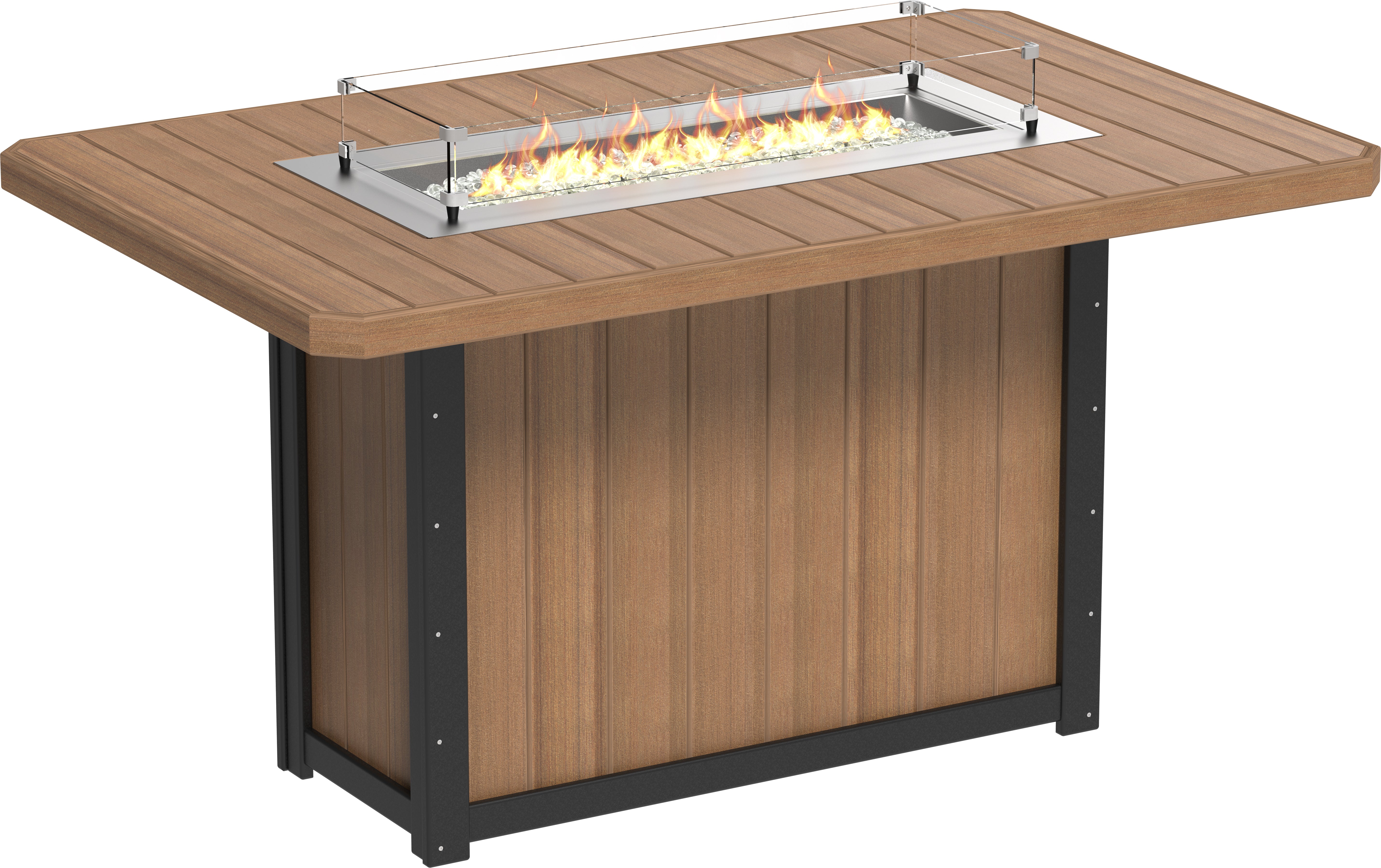 Lumin 79" Bar Height Fire Table | Poly Rectangular Fire Table ...