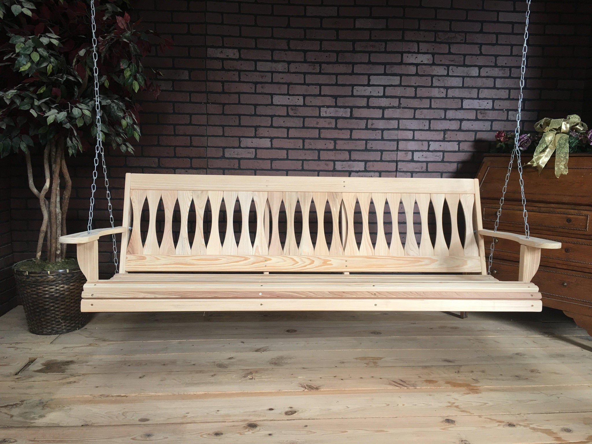 6ft Dimond Back Porch Swing | LA SWINGS | – Rocking Furniture