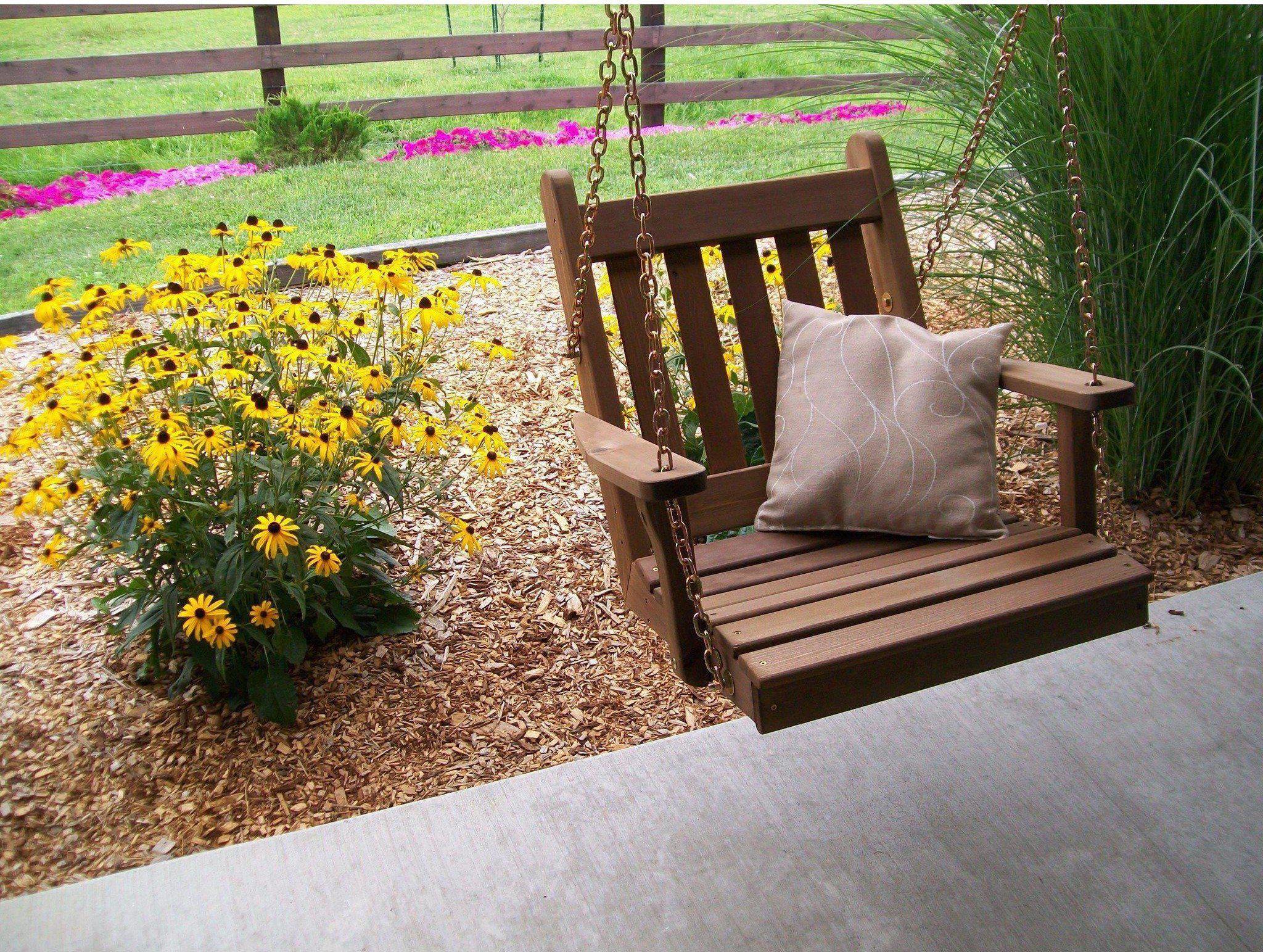 Regallion Outdoor 2' Traditional English Single Chair Swing – Rocking ...
