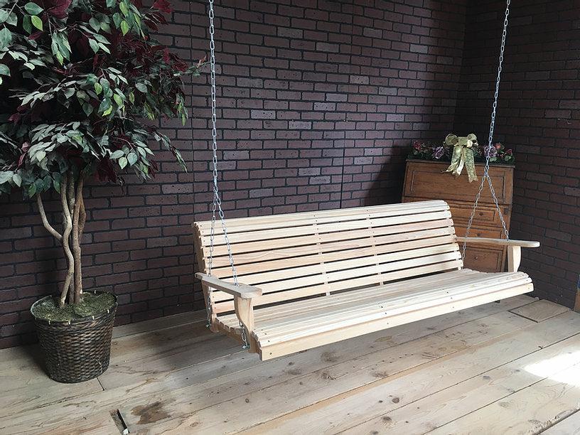 6ft Cypress Rollback Porch Swing | LA Swings | – Rocking Furniture