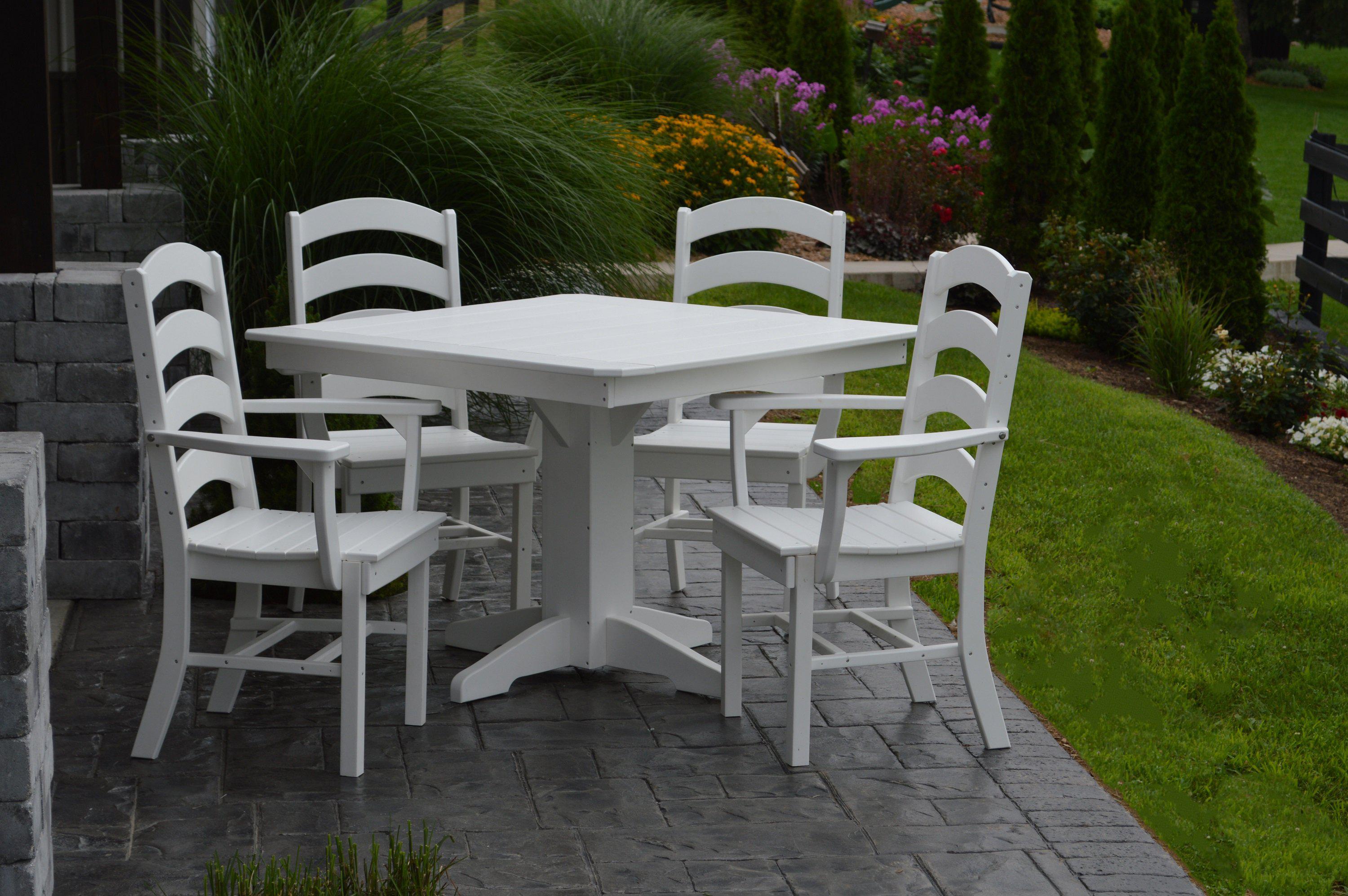Bryton Park Poly Furniture Square Table 5 Piece Outdoor Dining Set ...